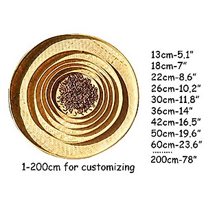 TimesFriend 100% Handwoven Flat Wicker Round Fruit Basket Woven Food Storage Weaved Shallow Tray Organizer Holder Bowl Decorative Rack Display Kids DIY Drawing Board (50cm/20,42cm/17,36cm/14,30cm/12)