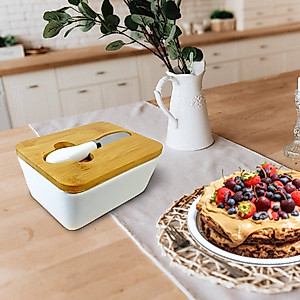 Xabono Butter Dish with Lid and Knife, Perfect Kitchen Decor, Ideal Kitchen Gifts for Families Butter Container with Knife, Fridge, Microwave and Dishwasher Resistant