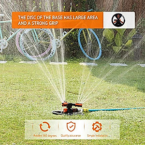 VIVOSUN Garden Sprinkler for Yard with 360 Degree Rotation, Lawn Auto Irrigation System Garden Water Sprinklers with Hose Quick Connect Adapter for Lawn, Plants, Garden Hose Sprinklers Heavy Duty