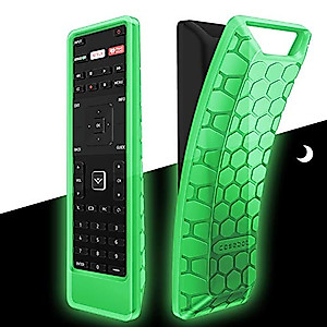 Fintie Remote Case for Vizio XRT122 Smart TV Remote, CaseBot (Honey Comb) Lightweight Anti-Slip Shockproof Silicone Cover for Vizio XRT122 LCD LED TV Remote Controller, Green- Glow in The Dark