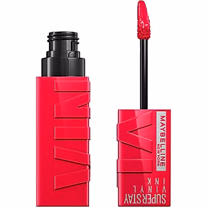 Maybelline New York Super Stay Vinyl Ink Longwear No-Budge Liquid Lipcolor Makeup, Highly Pigmented Color and Instant Shine, Capricious, Raspberry Pink Lipstick, 0.14 fl oz, 1 Count