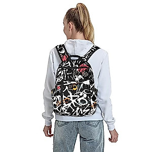 ZREXUO Graffiti Backpack Bookbags Daypack Supplies,Graffiti Art Laptop Bookbag Shoulder Bag Travel Sports for Men Women
