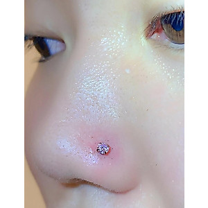 Cisyozi 20G Threadless Push in Nose Rings Stud Piercing Jewelry Women Stainless Surgical Steel Flat Back Nose Stud Tragus Helix Cartilage Earring Lip Labret Monroe Medusa Nose Ring Stud Piercings Men