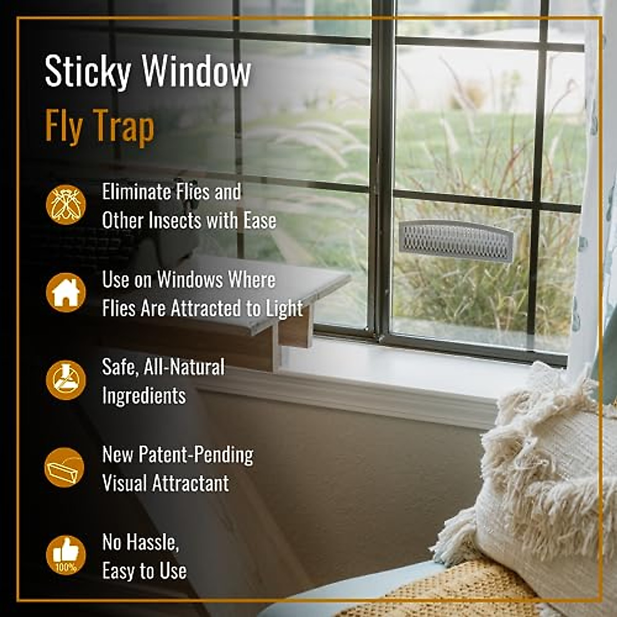Dr. Killigan's The Fly Inn | Window Fly Traps | Sticky Fly Strip | Indoor Insect Trap | Catches and Hides Bugs | Better Than Fly Paper or Ribbon | Get Rid of Flies | (2+4, Gray)
