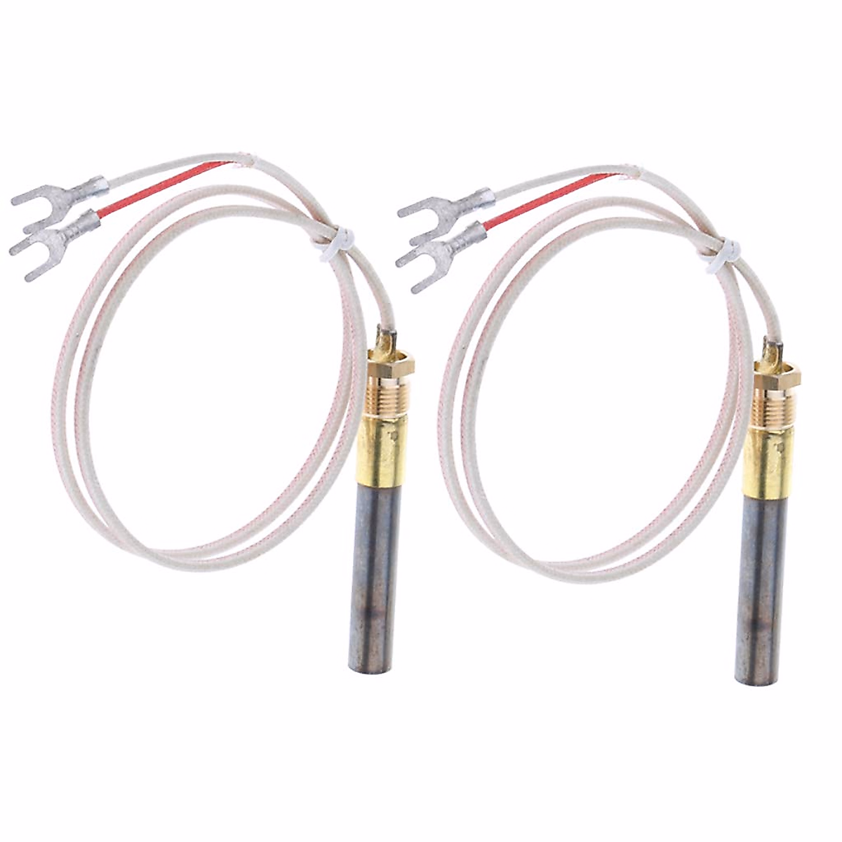 Gazechimp 2 Pcs 24 Inch Millivolt Thermopile Generators Replacement Used Fireplace / / Gas Fryer Cluster Thermocouple