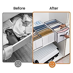 Wardrobe Clothes Organizer, 9 Grids Organizer Washable Drawer Clothes Compartment Gray Storage for Clothing, Clothing Storage for Trousers, Leggings, T-shirt, Sweaters Storage