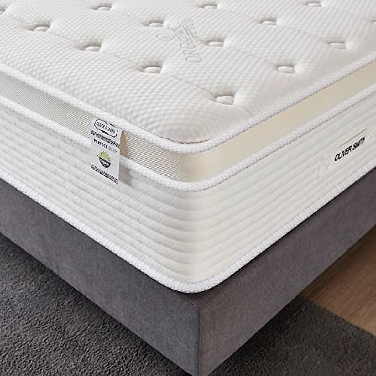 Full Size Mattress - 14 Inch Cool Memory Foam & Spring Hybrid Mattress with Breathable Cover - Comfort Plush Euro Pillow Top - Rolled in a Box - Oliver & Smith