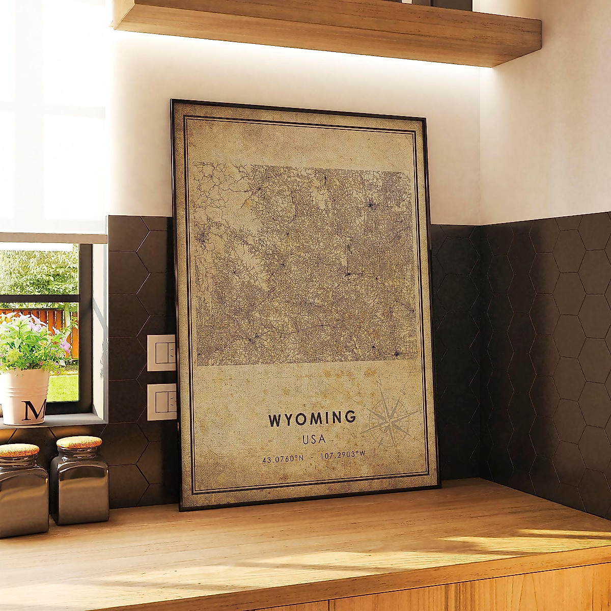 Wyoming Map Print Wyoming Map USA Map Art Wyoming City Road Map Poster Vintage Gift Map