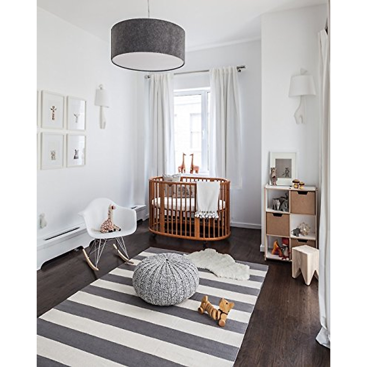 2xhome Modern Rocking Chair with Molded Plastic Armchair Shell and Wooden Rocker Legs