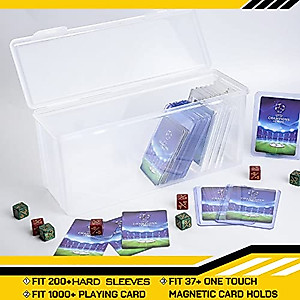 Lincia Deck Card Box Organizer Storage Compatible with MTG TCG 1100 Plus Plastic Trading Card Storage Box Hard Playing Card Case for Baseball Football Card Sleeves and Magnetic Card Holders (1)