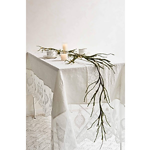 Fudios Greenery Garland with Lights for Mantle with Timer 48 LED 6FT Mossy Vine Garland Lights for Table Centerpieces Indoor Outdoor