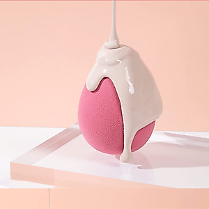 BETISTME Makeup Sponge Blender for Blending Foundations Face Sponge Cosmetics Sponge Pink Purple Gift Package 16 sponges & 2 holders