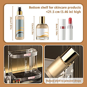 Acrylic Bathroom Organizer, 2 Tier Makeup Organizer Countertop, Bathroom Organizers and Storage, Perfume Tray for Dresser