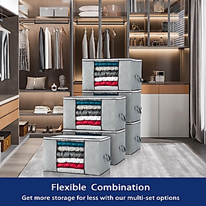 MCOLIMA Linen Storage Organizer, 2 Pack Large 90L Foldable Storage Bags Bedding Storage Containers with Zipper Lids, Closet Collapsible Clothing Bins for Linen Blanket Fabric Pillow Dorm