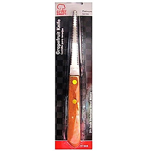 2 Grapefruit Knives Stainless Steel Dual Serrated Edge Blade Knife Citrus Fruit, Silver, Variable