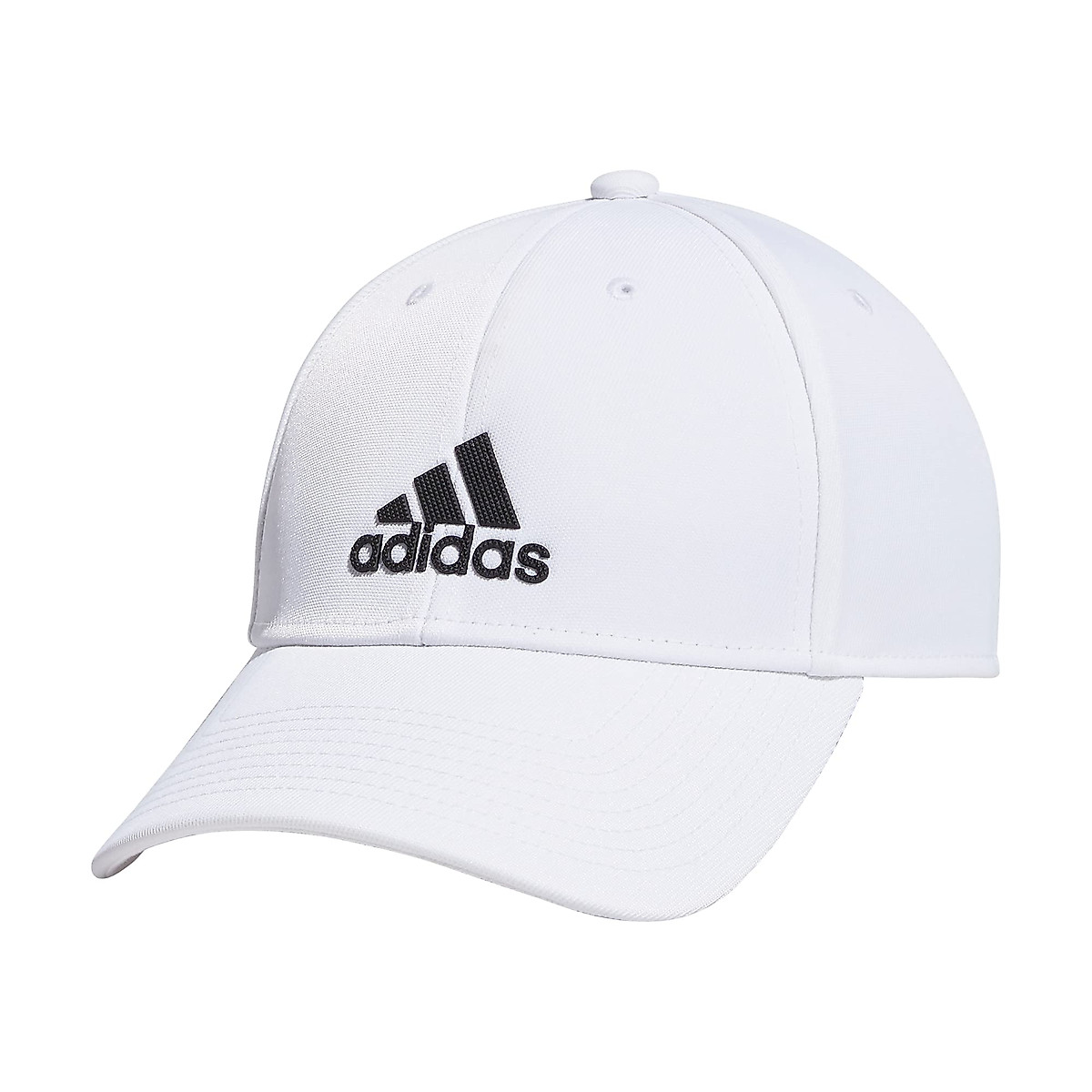adidas Men's Decision Structured Low Crown Adjustable Fit Hat, White/Black, One Size