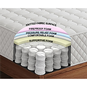 MRH 12 Twin Mattress Cooling Gel Memory Foam Hybrid Mattress Medium-Firm Breathable Pressure Relief White Mattress CertiPUR-US Certified Mattress with Individually Pocket Springs for Kids and Adults