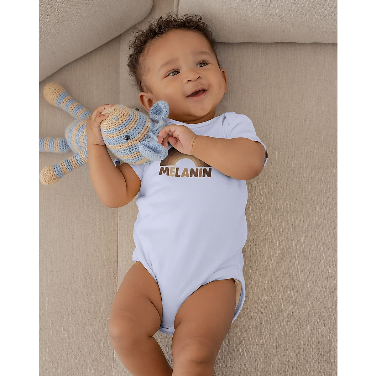 Melanin Rainbow Black History Pride Infant and Toddler Baby Romper Bodysuit Black 6M