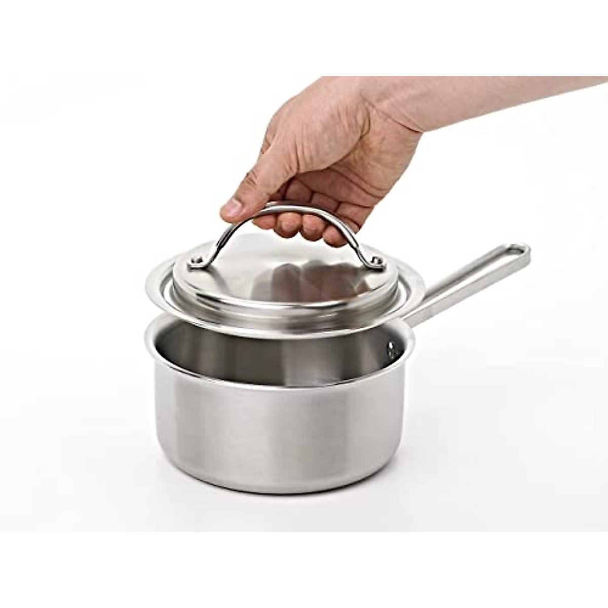CHEF TOPF 1.5 qt 5-ply stainless steel sauce pan with cover, Brushed finish, full 5-ply, multi-clad, oven safe, dishwasher safe
