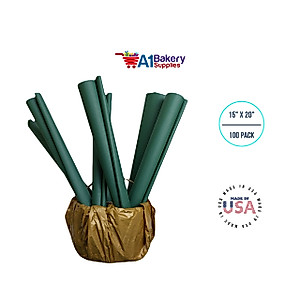 Forest Green Tissue Paper 15 Inch X 20 Inch - 100 Sheets Premium Quality Tissue Paper by A1 bakery supplies Made in USA