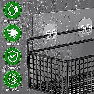 WLLHYF 8 Pack Shower Caddy Adhesive Hooks Replacement Strong Stickers Shower Hooks Wall Hooks Waterproof for Bathroom Shower Shelf Basket Soap Dish Hanging Hooks No Drilling