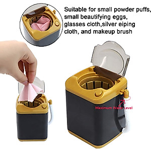 AUEAR, Makeup Brush Sponge Washing Machine Cleaner Device Plastic Automatic Cleaning (Black, Comes with Bucket)