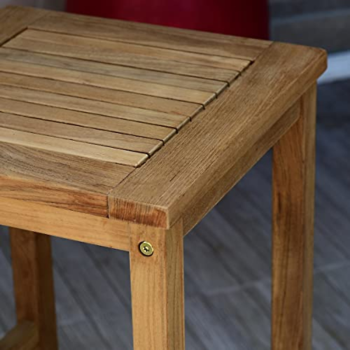 Amazonia Teak Natural New York Patio Barstool, Brown