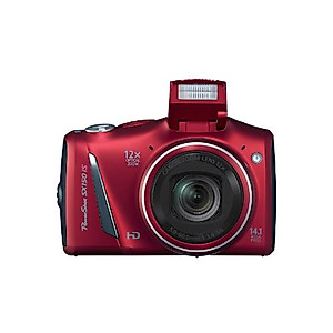 Canon PowerShot SX150 IS 14.1 MP Digital Camera with 12x Wide-Angle Optical Image Stabilized Zoom with 3.0-Inch LCD (Red) (OLD MODEL)