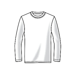 Work Wear Professionals Long Sleeve Men's Underscrub T-Shirt - with Crew Neck WW700, L, Black