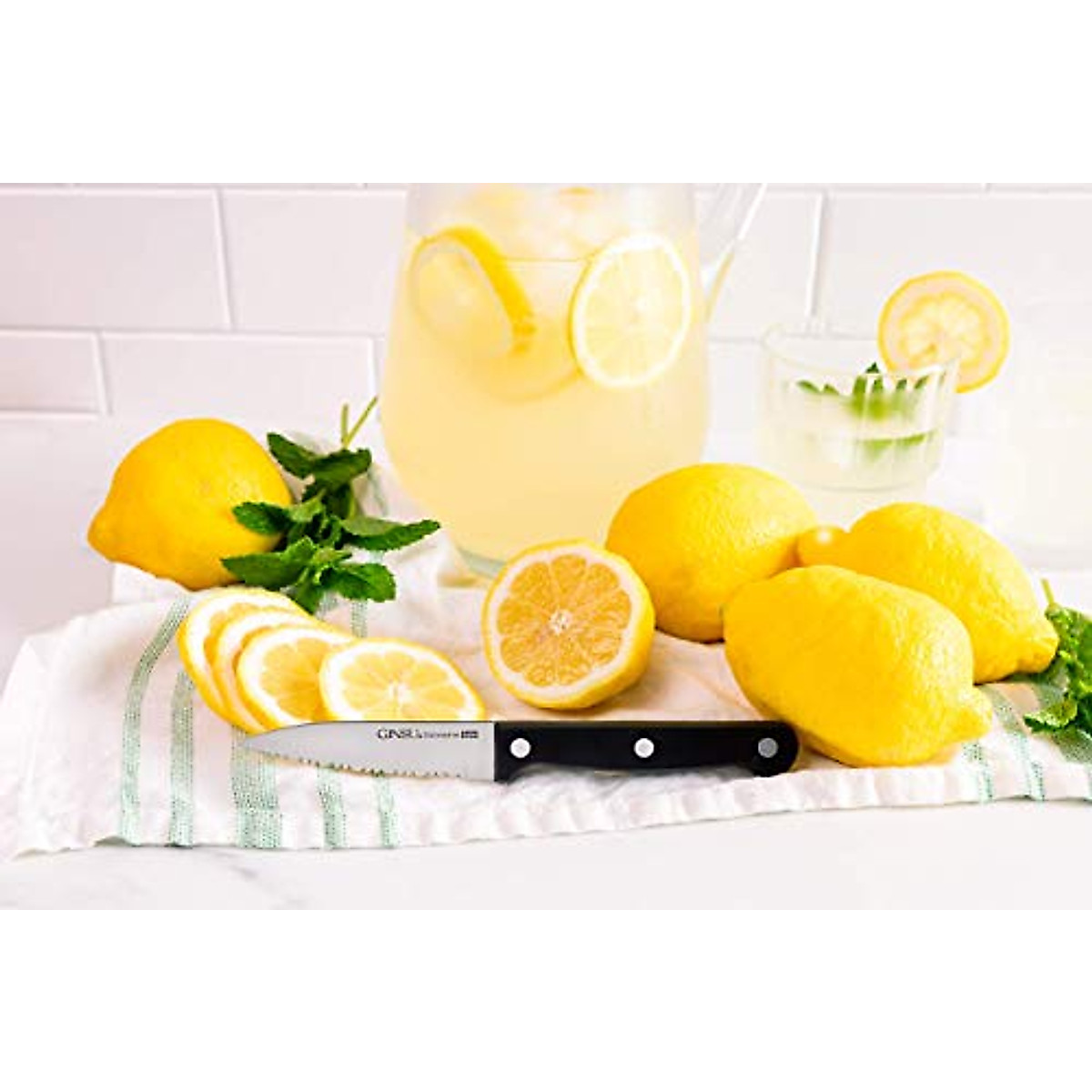 Ginsu Kiso 14-Piece Black Knife Set with Natural Block - Dishwasher Safe and Always Sharp