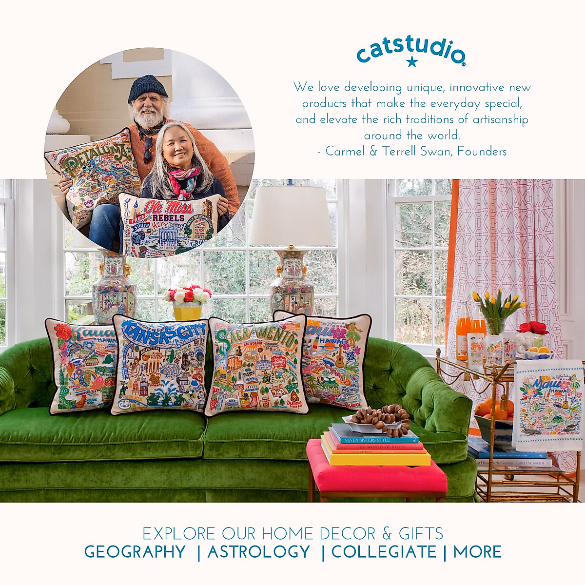 Catstudio Georgia Dish Towel - U.S. State Souvenir Kitchen and Hand Towel with Original Artwork - Perfect Tea Towel for Georgia Lovers, Travel Souvenir