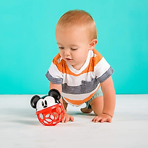 Bright Starts Disney Baby Minnie & Mickey Mouse Rattle Along Buddy Easy-Grasp Toy, Ages Newborn +