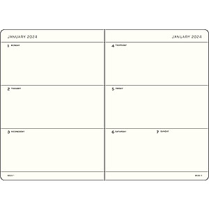 LEUCHTTURM1917 - Weekly Planner 18-month Hardcover Medium A5, Jul. 2023 - Dec. 2024, English, Hardcover, Navy