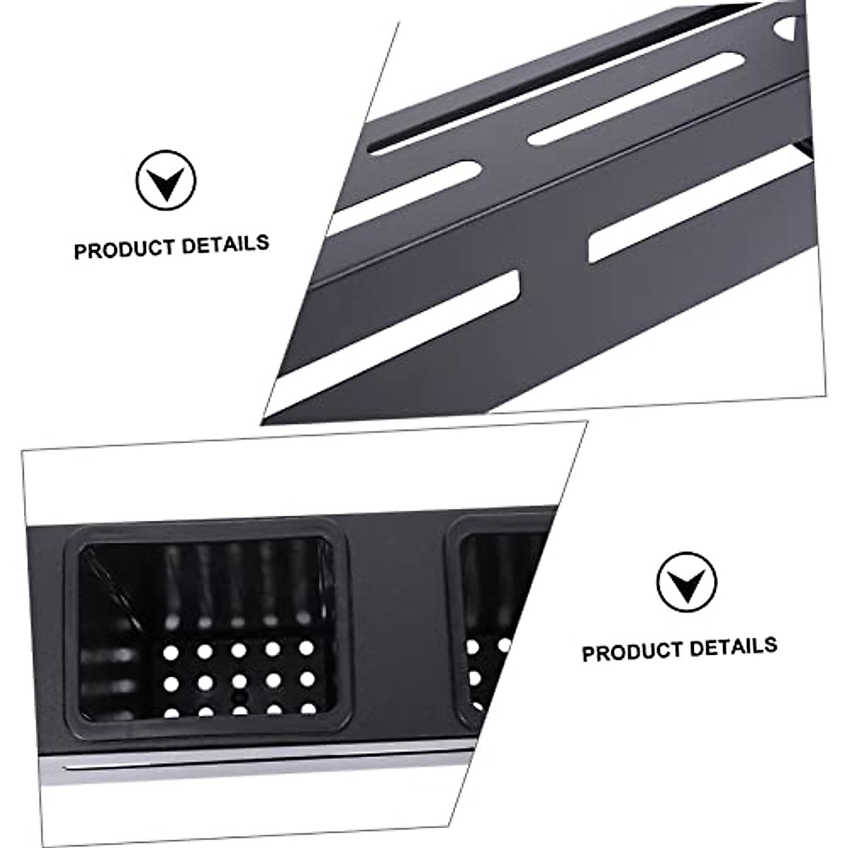 FUNOMOCYA Knife Holder Block Holder Wall Utensils Holder Wall Mounted Shelves for Storage Hanging Holder Kitchen Knife Storage Pot Lid Holder Cutter Storage Rack Stainless Steel Black