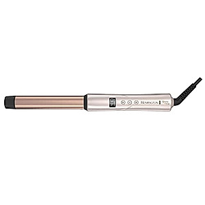 REMINGTON Shine Therapy Argan Oil & Keratin Infused 1 Inch Straight Barrel Curling Wand for Loose Waves, Includes Heat Glove