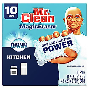 Mr. Clean Magic Eraser, Oven, Kitchen, and Shoe Cleaner, Cleaning Pads with Durafoam, 10 Count