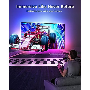 Lytmi TV LED Backlight with HDMI 2.0 Sync Stick Immersive RGBIC Backlight for 56-75 inch TVs Plug and Play Cuttable TV Light Strips Sync TV Lights for Games Music Movies