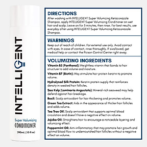 Intelligent Super Volumizing Hair Loss Conditioner - Strengthens Weakened Hair and Maximizes Volume | All Hair Types for Men and Women | 10 fl oz (290 ml)