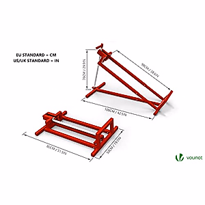 VOUNOT Ride on Lawn Mower Lift Jack, Telescopic Maintenance Jack for Lawn mowers and Garden Tractors, Weight Capacity 880 Lbs, Red