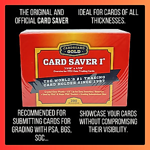 Card Saver 1 by Cardboard Gold - Premium Trading Card Protector for PSA Grading, Semi-Rigid Card Holder for Baseball, Sports Cards - Compatible with Sleeves, Binders & Storage Boxes