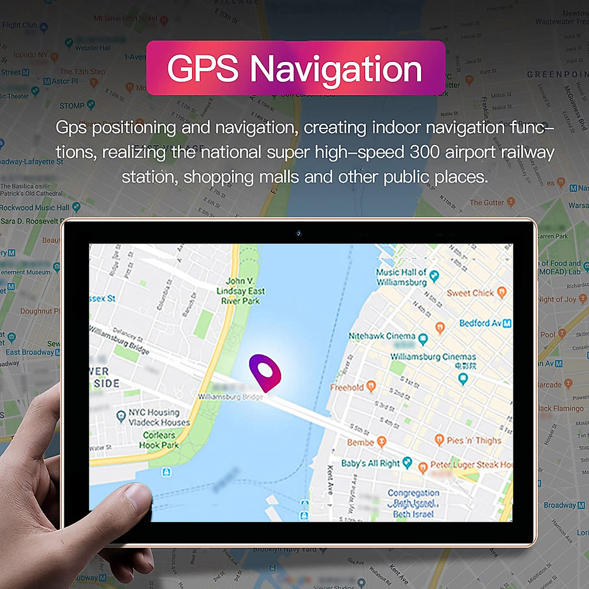 Upgraded 10.1 Inch Ultra-Thin HD Tablet 2+16g WiFi Bluetooth Android 10-Core Voice 3800mah Battery Call Game Tablet Supports Sim Communication, Front and Rear Dual Cameras (Gold)