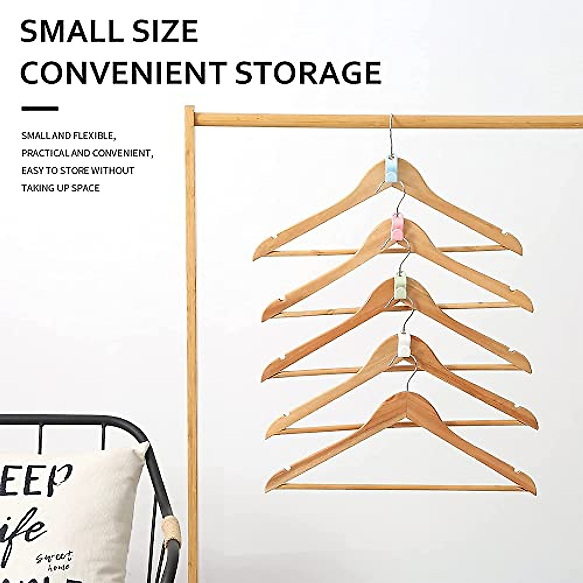 Hawtrytoa 50pcs Space Saving Clothes Hanger Connector Hooks Super Space Saving for Closet Coat Hooks for Hanging,Thicken Space Saving Hangers Clothes Hangers Space Savers (50 White)