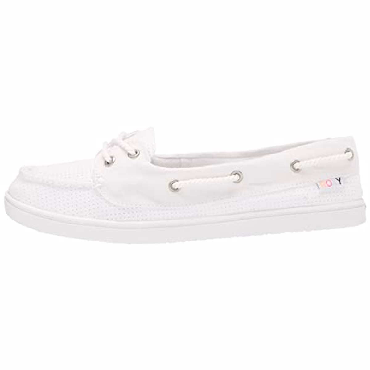 Roxy Women's Ahoy Slip On Boat Shoe Sneaker, White, 7