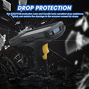 TC53 Trigger Handle with Protective Case for Zebra TC53 TC58 Handheld Barcode Scanner Mobile Computer, Rugged Cover (SG-NGTC5EXO1-01) and Sensitive Trigger Handle (TRG-NGTC5-ELEC-01) for Easy Scanning