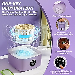 Portable Washing Machine,Small Portable Washing Machine 11L Capacity,Foldable Mini Washing Machine,3 Modes Mini Washer for Baby Clothes, Underwear Or Small Items, Apartment, Dorm, Camping, Travel P