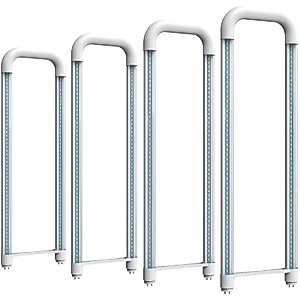 Romwish U Bend LED Tube Light, T8 T12, 18W(40W Equivalent), 5000K Daylight, 2000LM, Fluorescent Light Tube Replacement, Remove Ballast, Dual-Ended Powered, Clear Cover, 4 Pack
