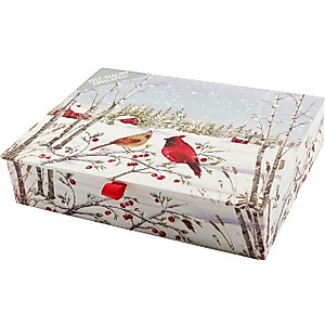 Cardinals in Winter Deluxe Boxed Holiday Cards (20 cards, 21 self-sealing envelopes)