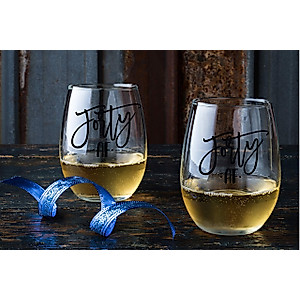 40 AF Funny Wine Glass - 40th Birthday For Women - Silly Bday For Women, Sister, Mom, Grandma, Nana, Best Friend - forty AF Birthday Wine Glass For Decorations, Anniversary, Special Events