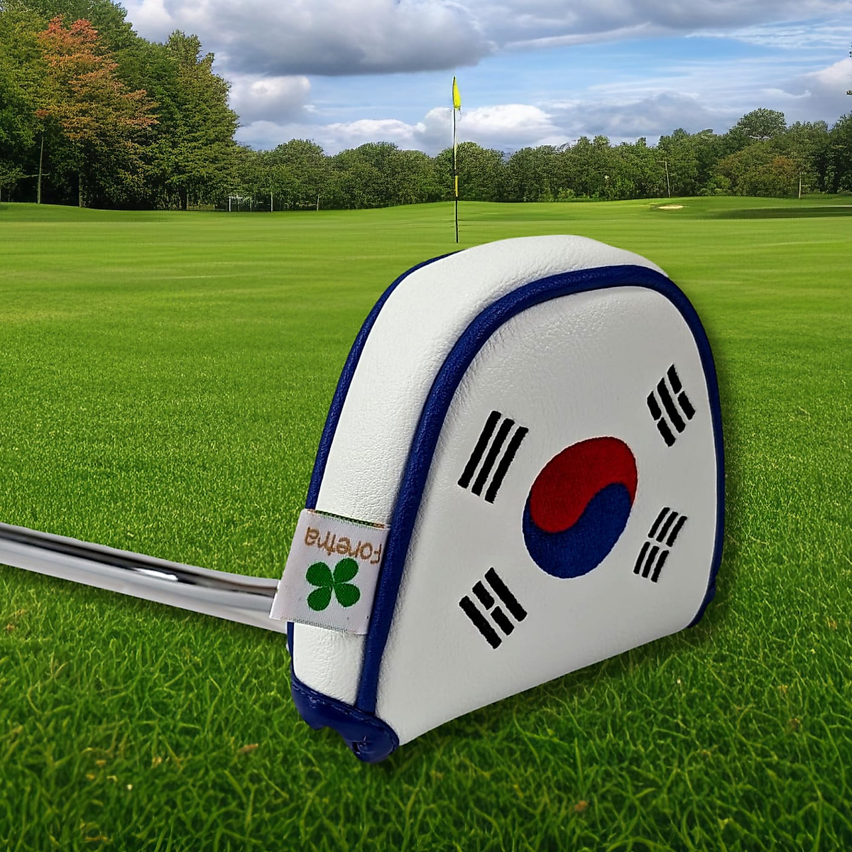 Foretra – Korea Flag - Golf Putter Headcover Quality PU Leather Magnetic Closure for Mallet Style Putters Scotty Cameron Odyssey Taylormade Ping