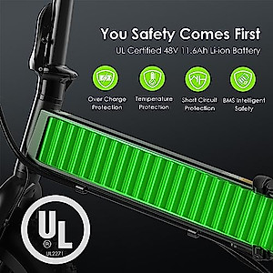 Oraimo 750W-1000W Electric Bike for Adults, 557Wh UL-Listed Hidden Battery Up to 45 Miles, 3A Fast Charge, 20" Fat Tire Folding E-Bike, Shimano 7 Speed, LCD Display, Optical Flare